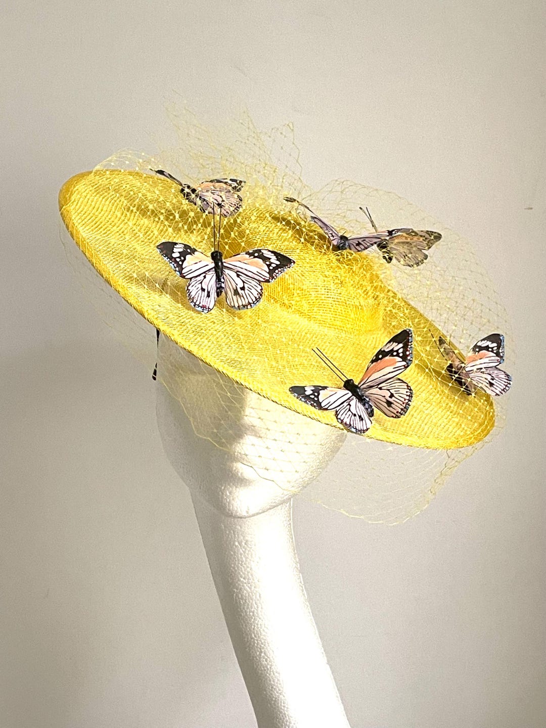 Yellow Hat, Mother of the Bride Hat, Yellow Fascinator, Yellow Wedding ...