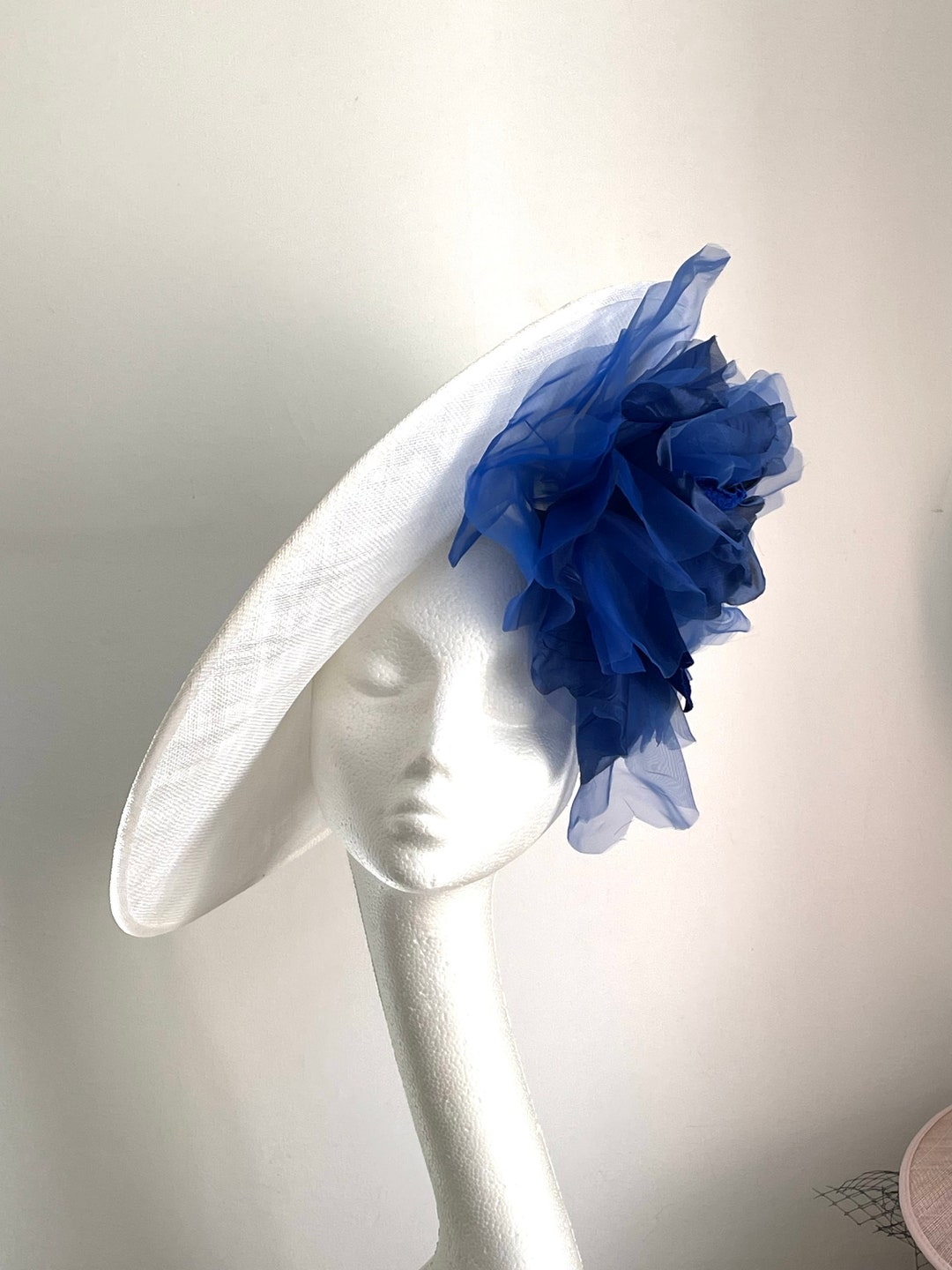 Large White Saucer Disc Hat, White Mother of Bride Hat, White ...