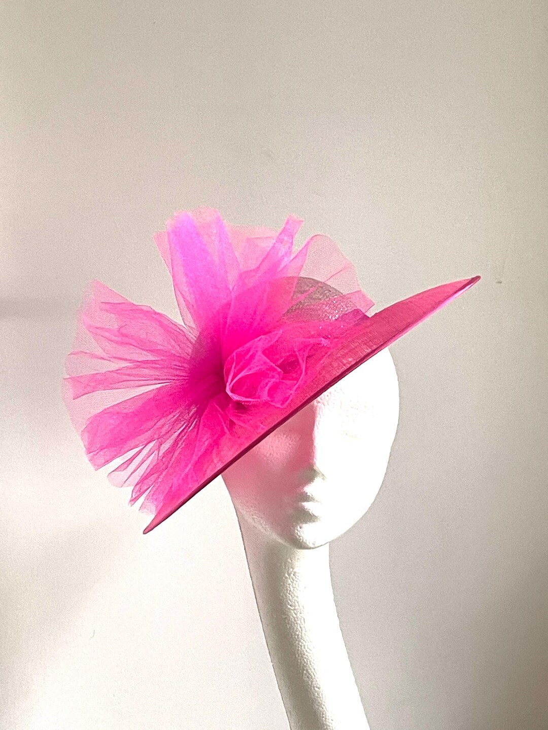 Hot Pink Hat, Hot Pink Mother of Bride Hat, Bright Pink Fascinator, Hot ...