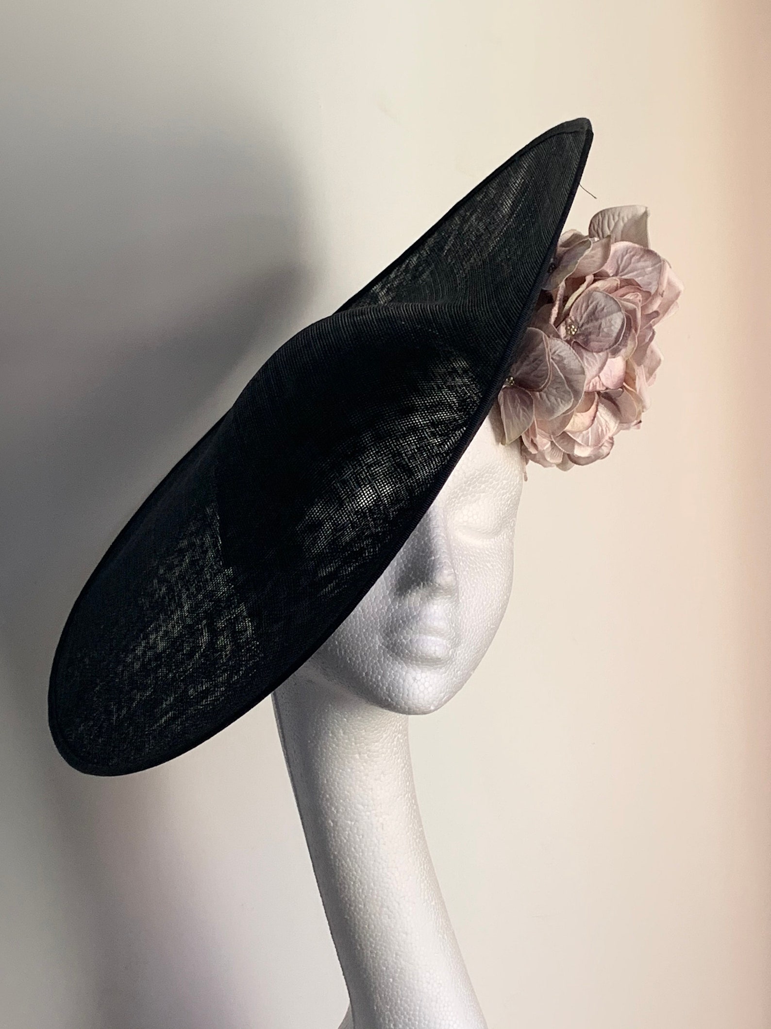 Large Black Saucer Disc Hat Black Mother of the Bride Hat - Etsy