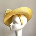Large Yellow Saucer Hat, Mother of the Bride Hat, Yellow Fascinator ...