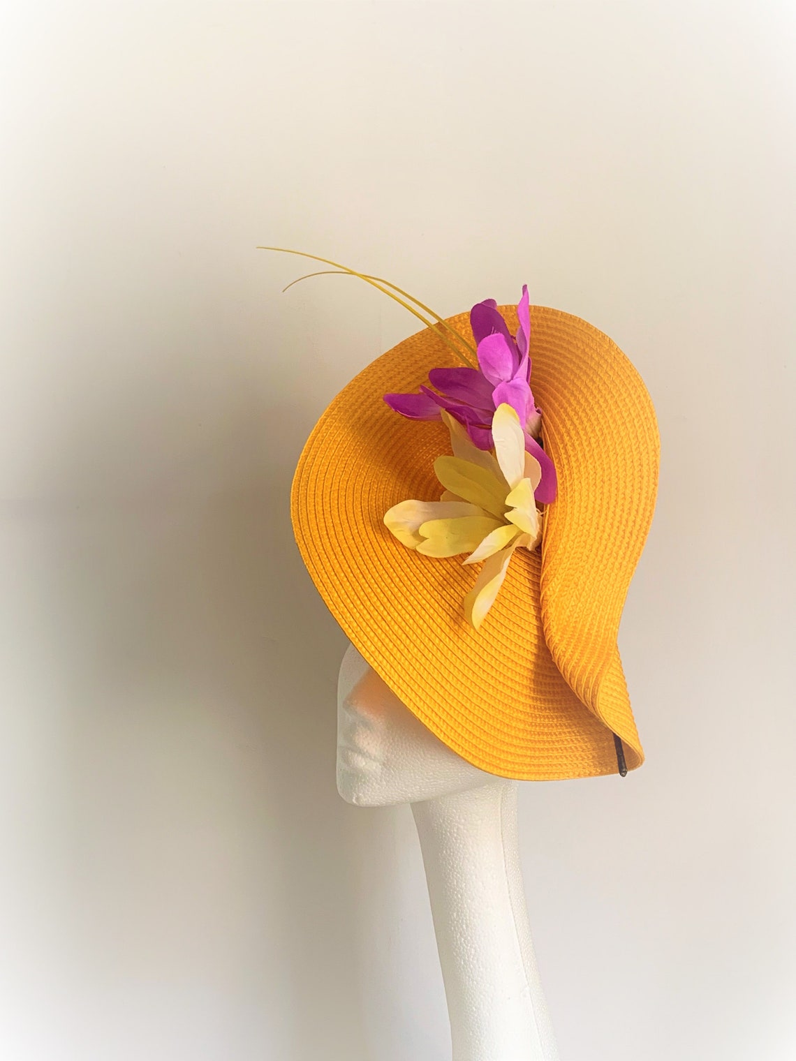 Yellow Fascinator Yellow Hat Yellow Ascot Derby Races Hat | Etsy