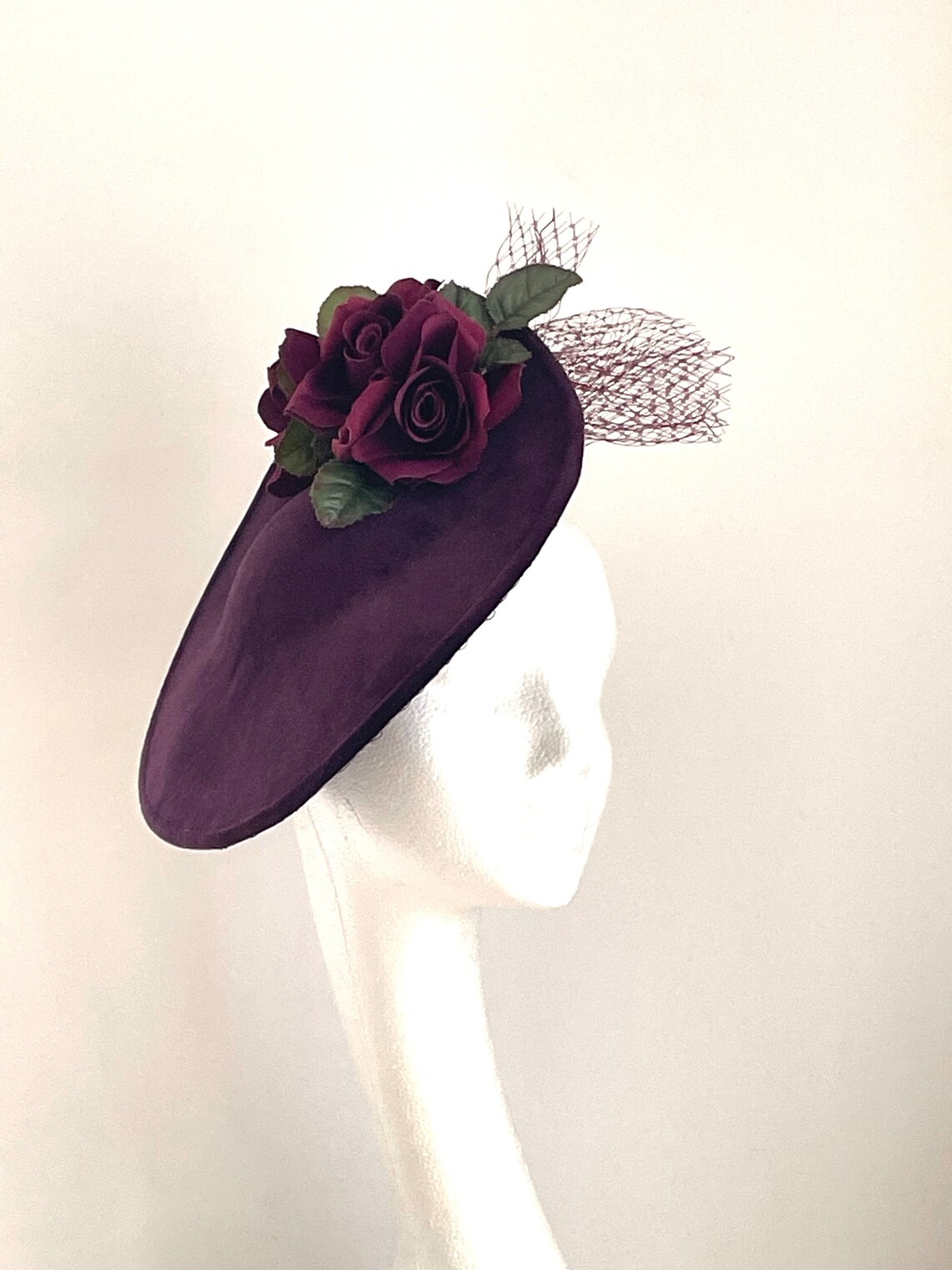 Violet Disc Hat, Purple Wedding Hat, Violet Royal Ascot Fascinator Hat ...