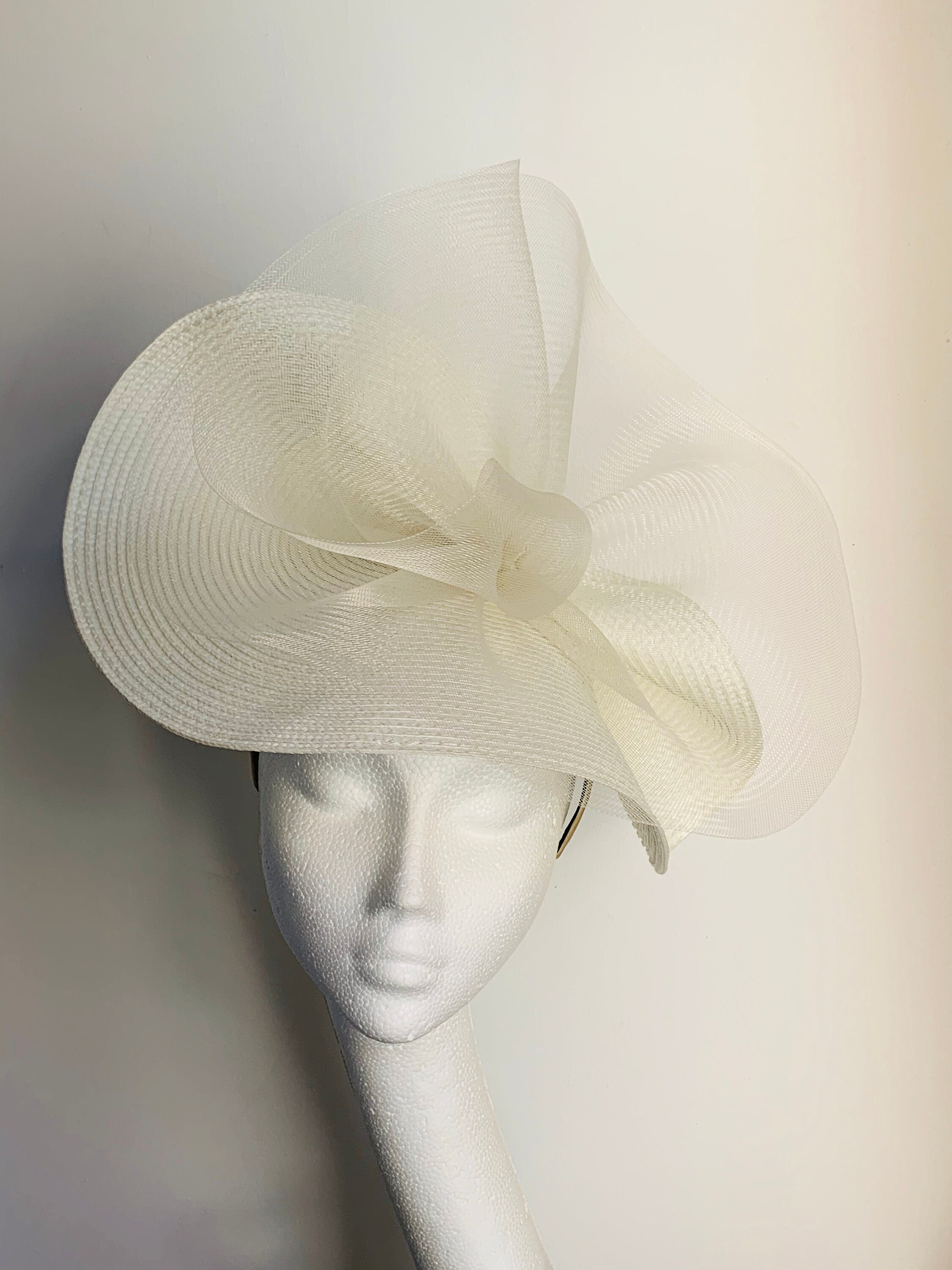 Cream fascinator white hat ivory fascinator Wedding hat | Etsy