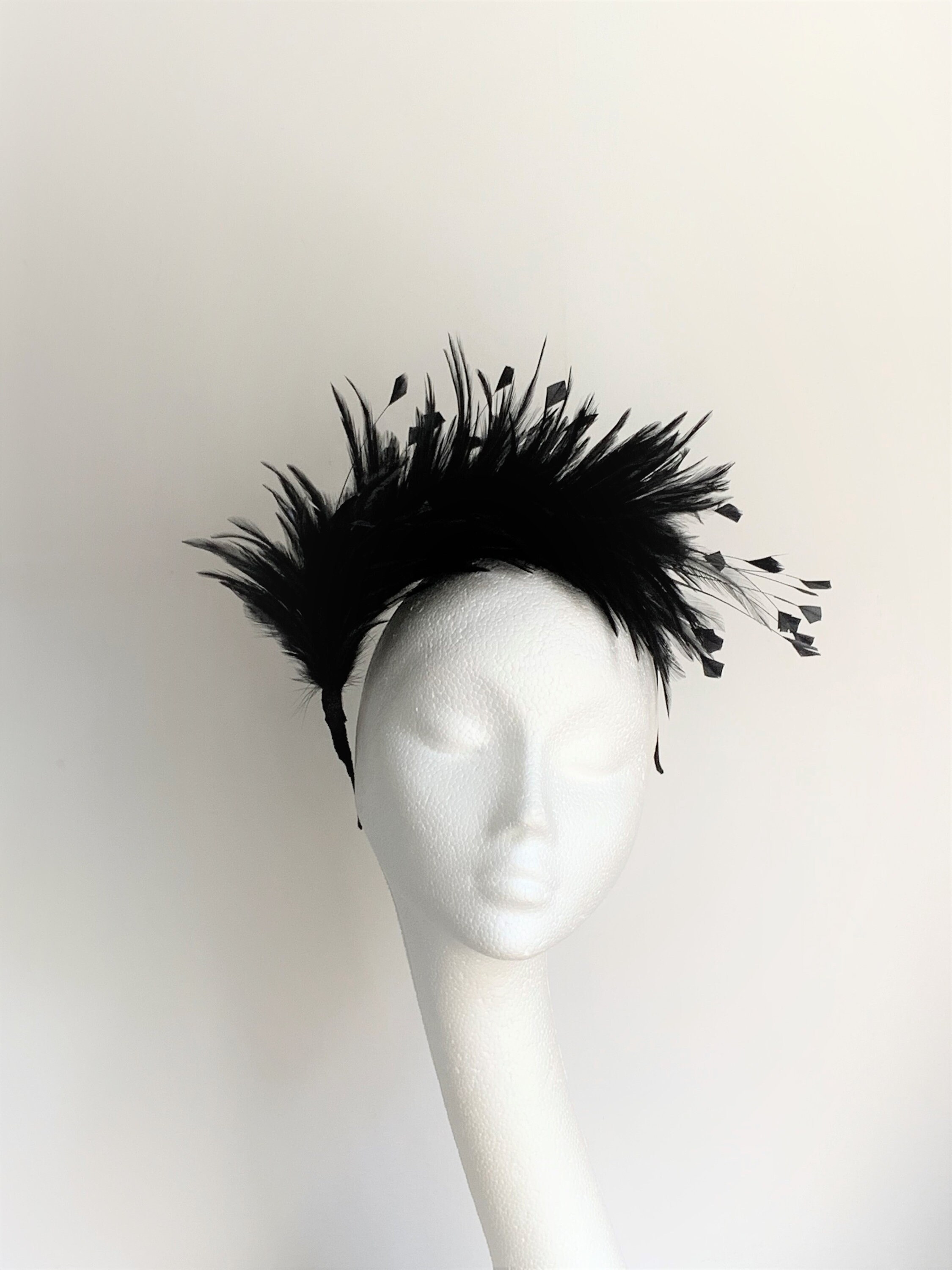 Black Feather Fascinator Black Feather Fascinator Wedding - Etsy