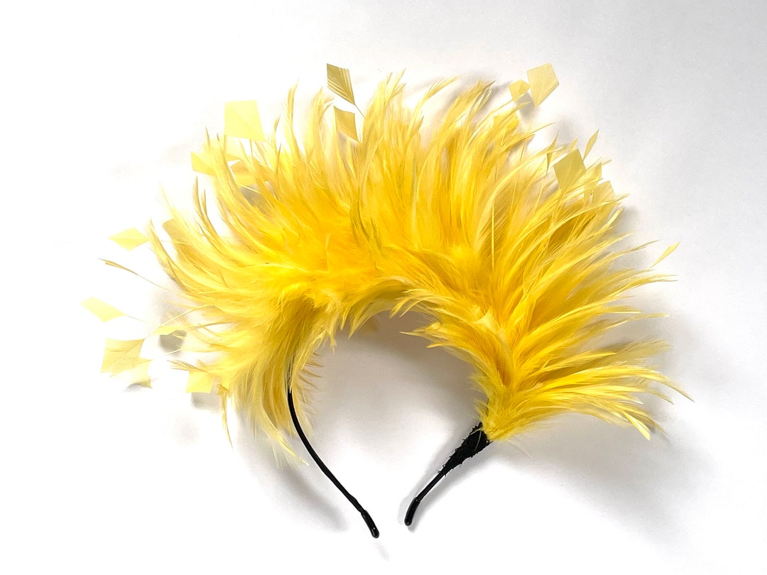 Yellow Feather Fascinator, Yellow Wedding Fascinator, Yellow Feather ...