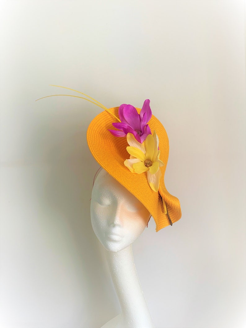 Yellow Fascinator Yellow Hat Yellow Ascot Derby Races Hat | Etsy