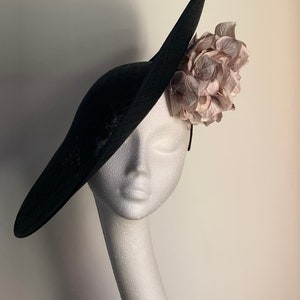Large Black Saucer Disc Hat, Black Mother of the Bride Hat, Black ...