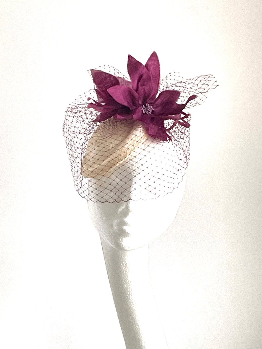 Plum Cocktail Hat, Mauve Mother of the Bride Hat, Plum Hat, Mauve ...