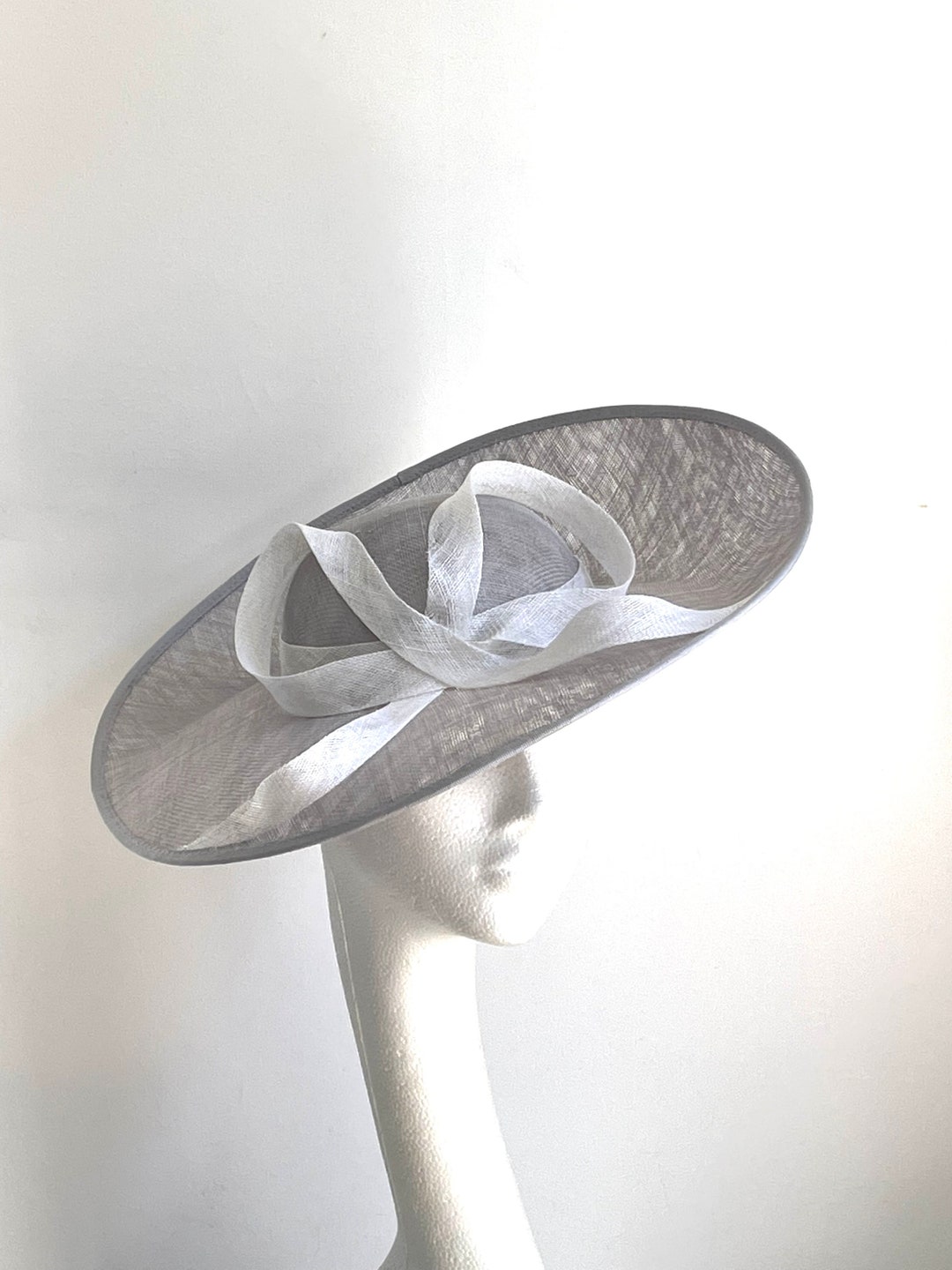 Silver Grey Saucer Disc Hat, Silver Fascinator Wedding Hat, Silver ...
