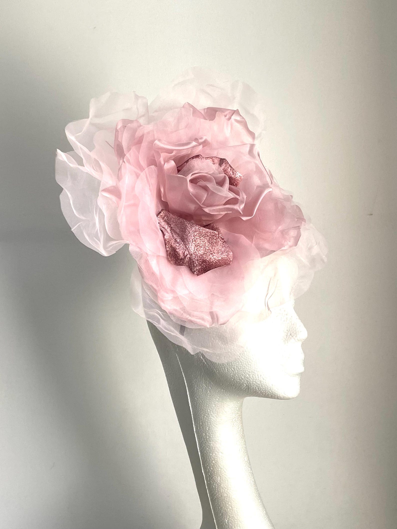 Pink Flower Hat, Soft Pink Mother of Bride Hat, Pink Giant Flower Hat ...
