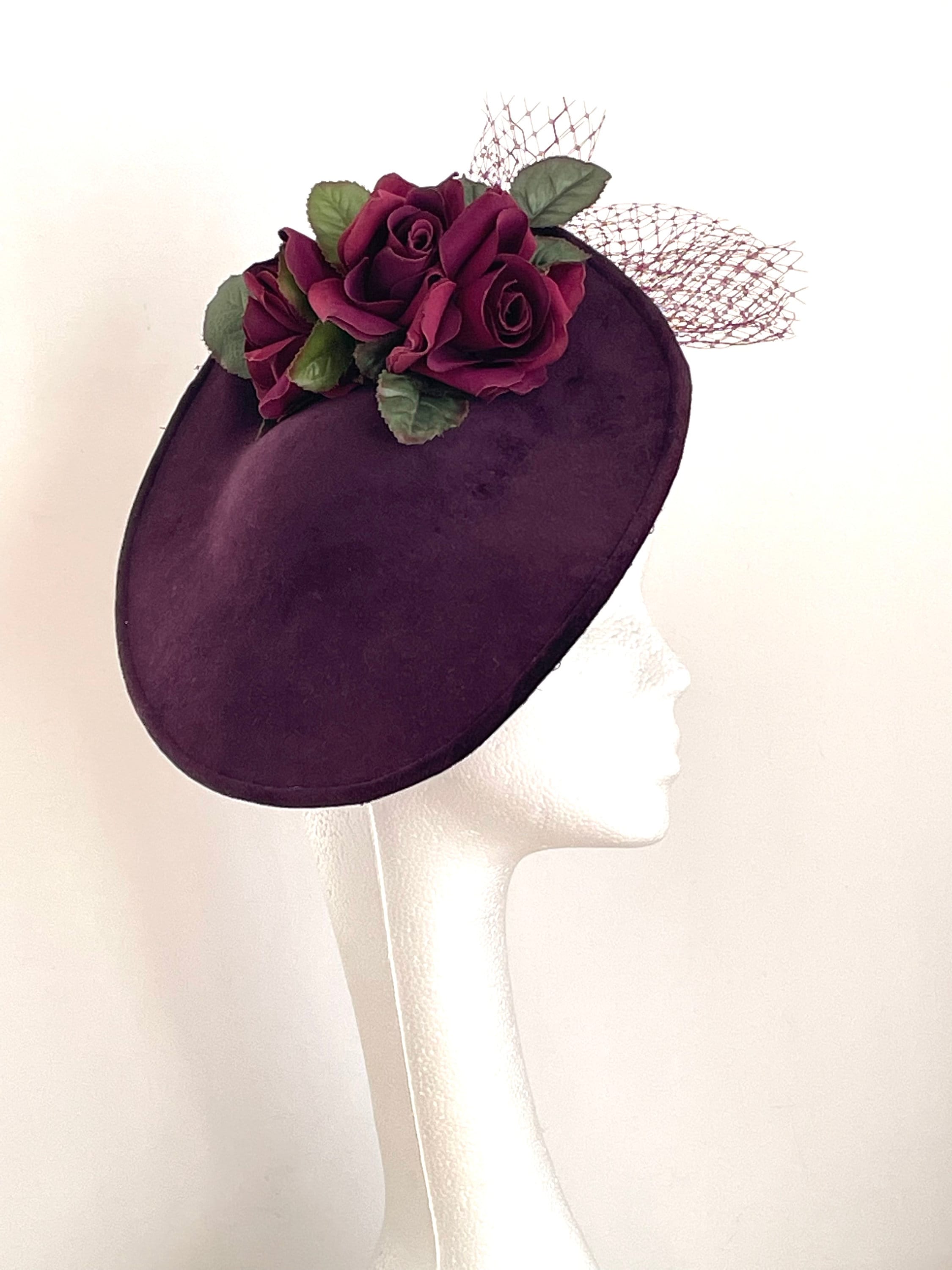 Violet Disc Hat, Purple Wedding Hat, Violet Royal Ascot Fascinator Hat ...