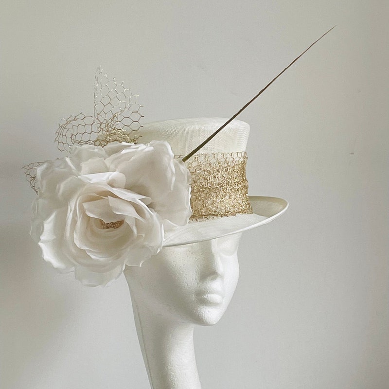 White Derby Hat - Etsy
