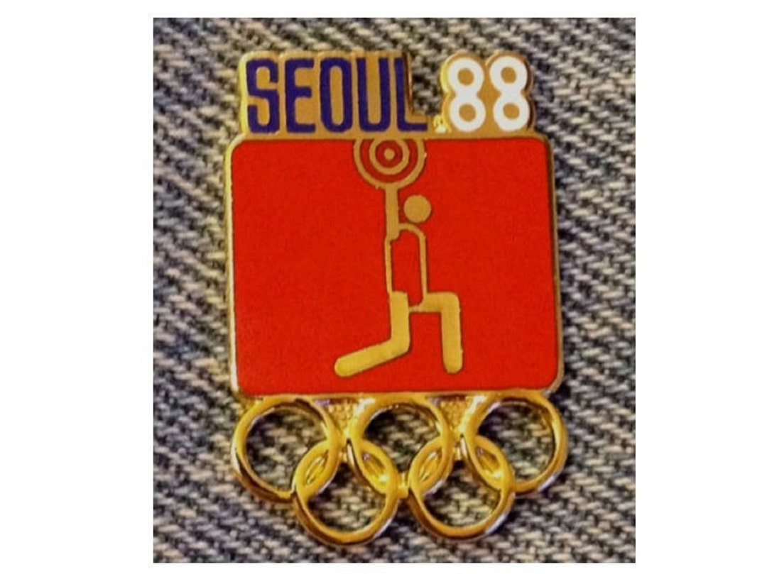 Weightlifting Olympic Pin ~ 1988 Summer Games ~ Seoul, Korea ...