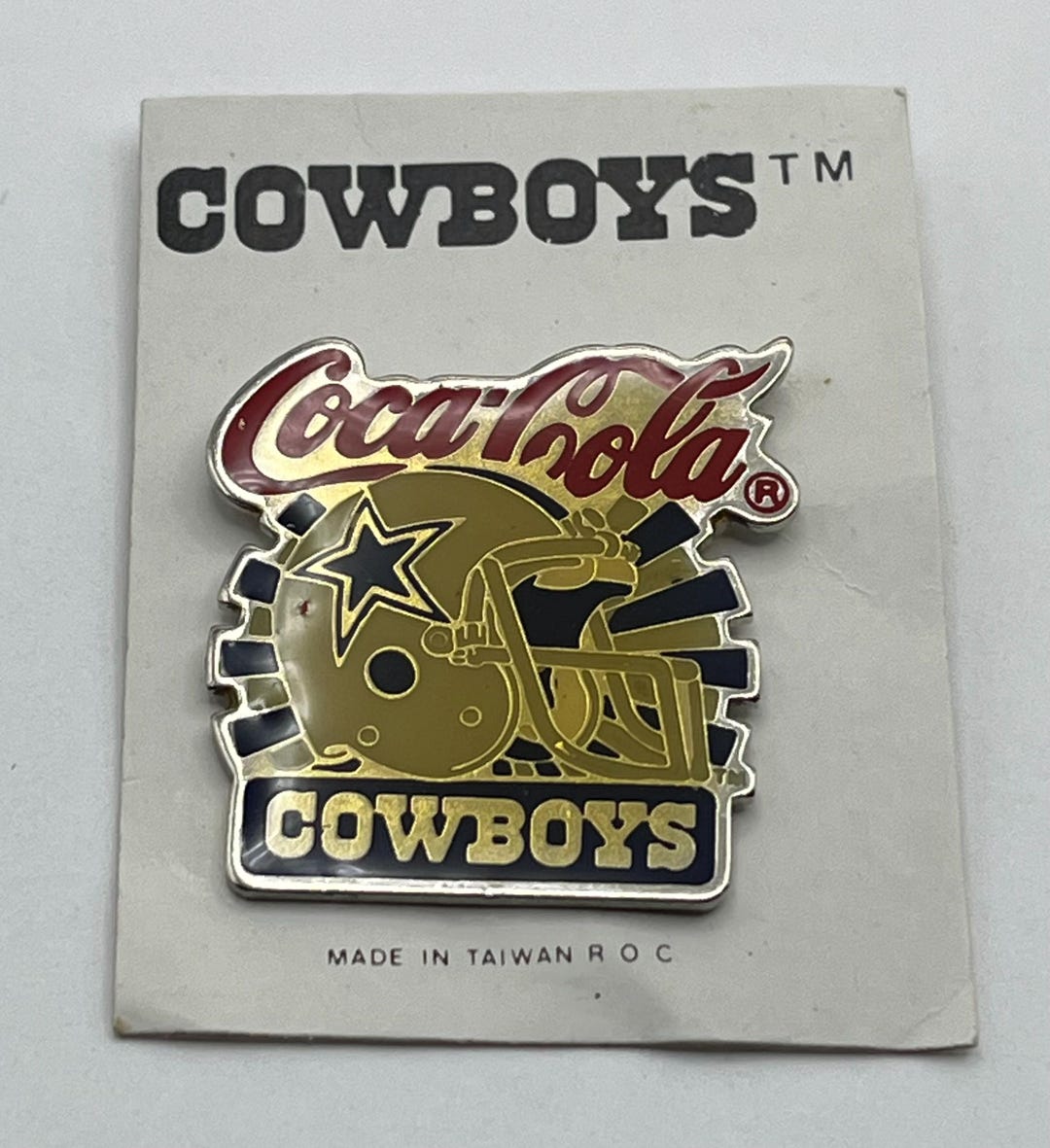 Dallas Cowboys Brooch Pin ~ NFL ~ Football ~ 80's Vintage ~ Coca Cola ...