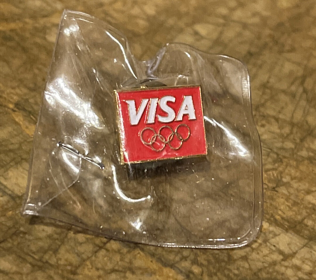 VISA Olympic Pin 5 Rings Undated Red 90's Vintage - Etsy