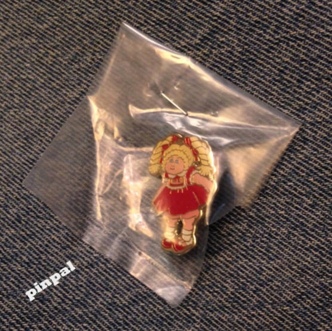 Cabbage Patch Doll Brooch Pin © 1983 OAA Inc. Red Dress - Etsy