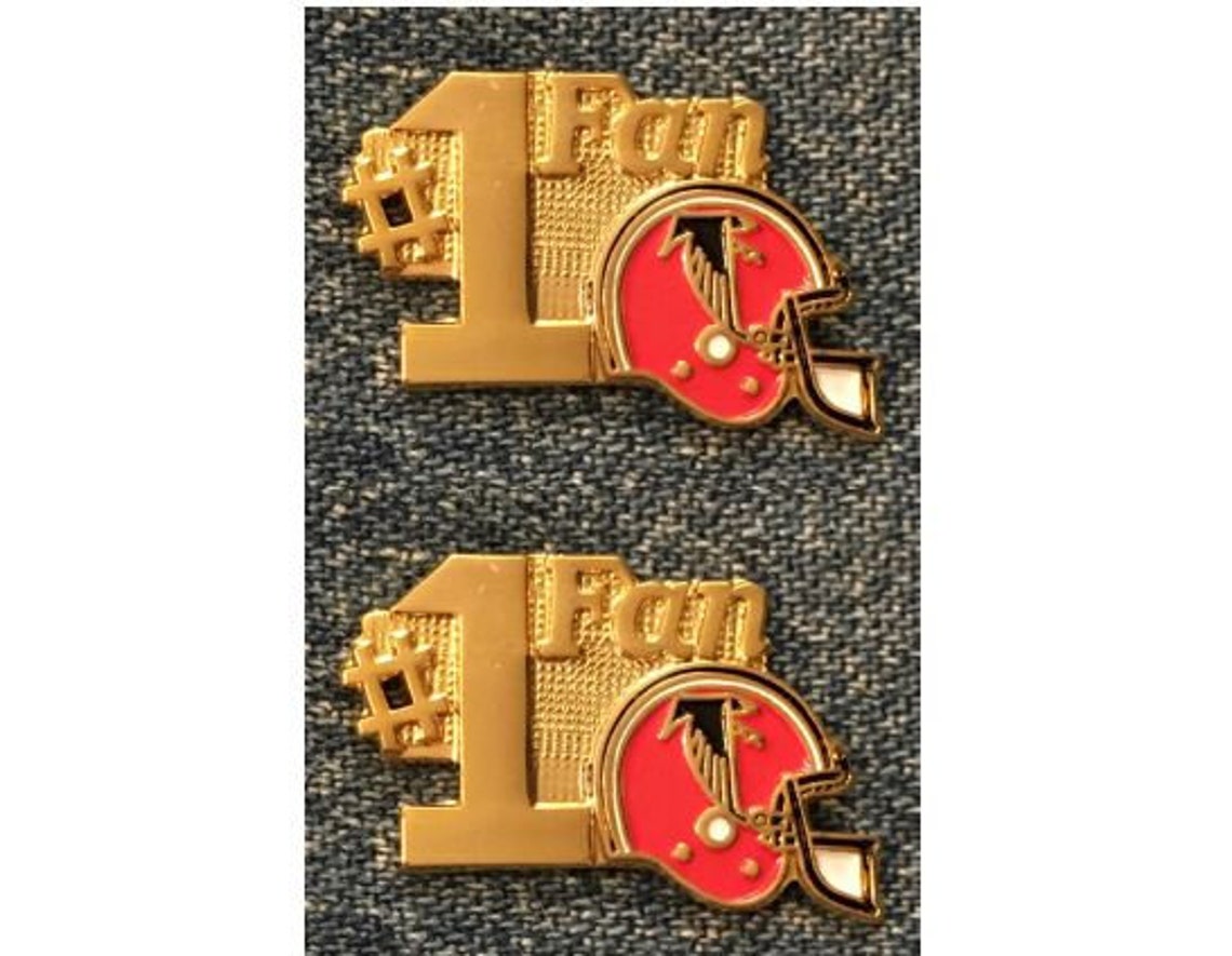 1987 Atlanta Falcons Lapel Pin Set Of 2 1 Fan Vintage Etsy