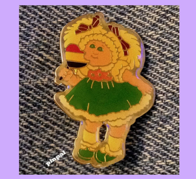 Cabbage Patch Doll Brooch Pin © 1983 OAA Inc. Green Dress - Etsy