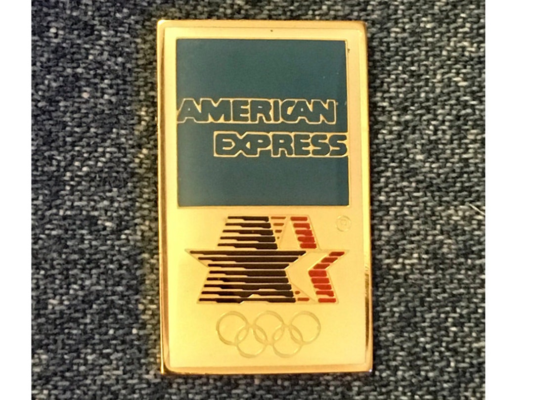 American Express Olympic Sponsor Pin ~ 1984 Los Angeles With Stars in ...