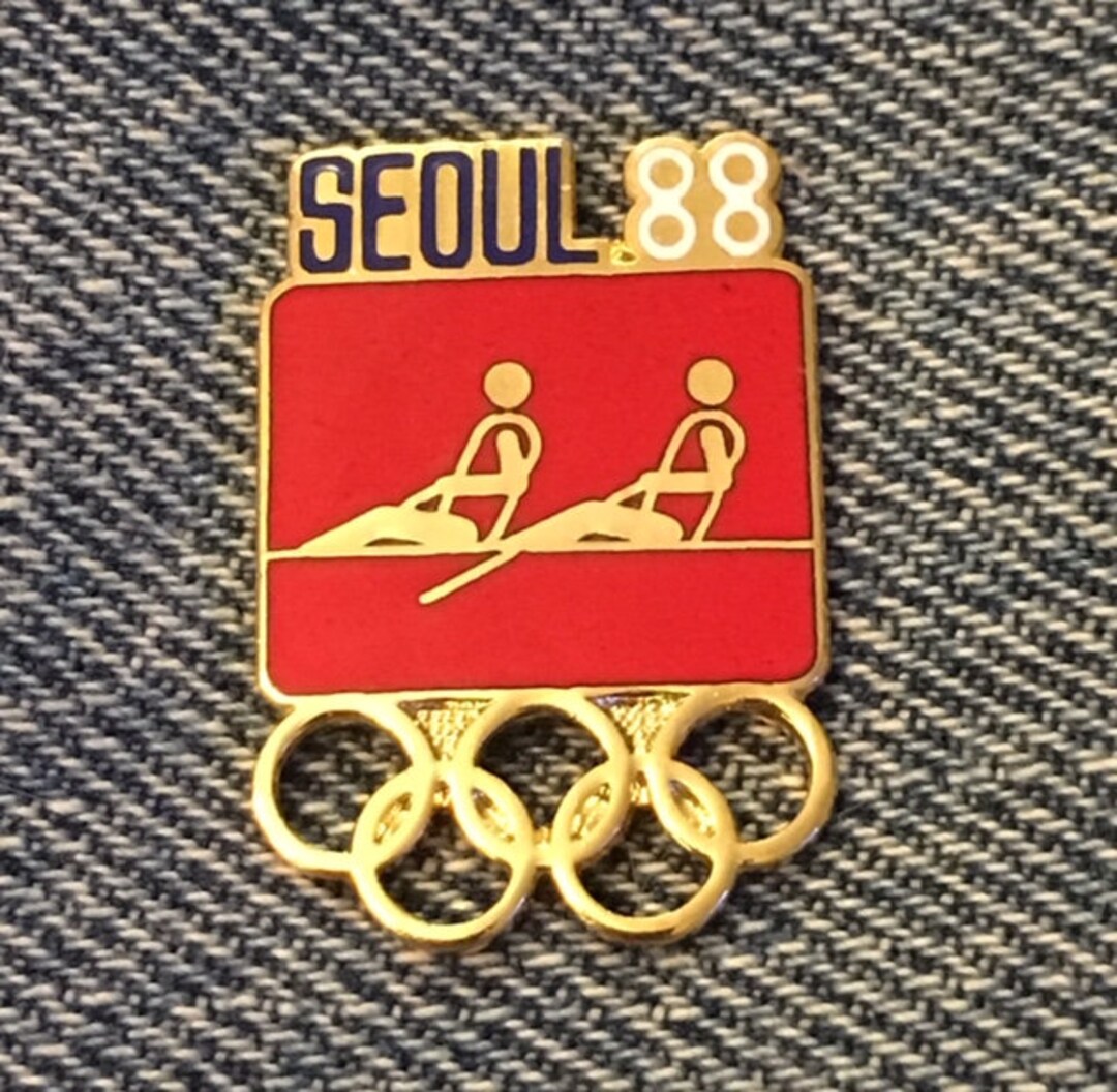 Rowing Olympic Pin ~ 1988 Seoul ~ Pictogram ~ Cloisonne by Hoho NYC - Etsy