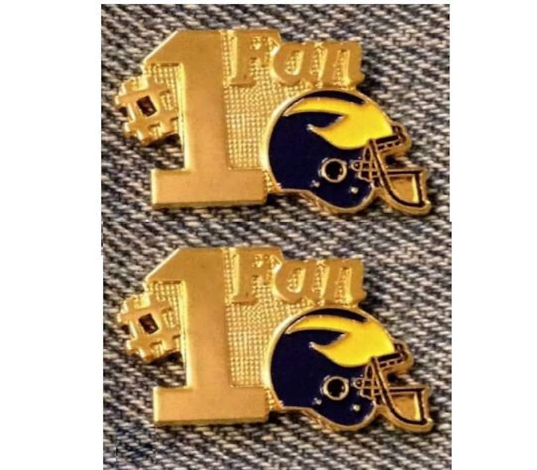 1987 Michigan Wolverines #1 Fan Lapel Pin ~ Set of 2 ~ Helmet ~ NCAA ...