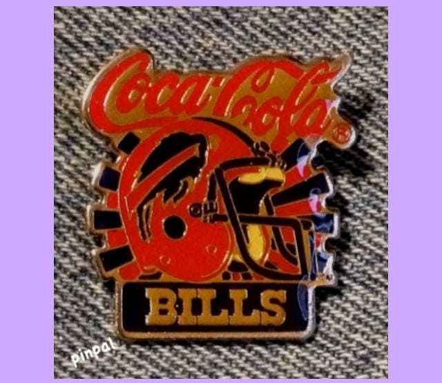 Buffalo Bills Brooch Pin ~ NFL ~ Football ~ 80's Vintage ~ Coca Cola ...