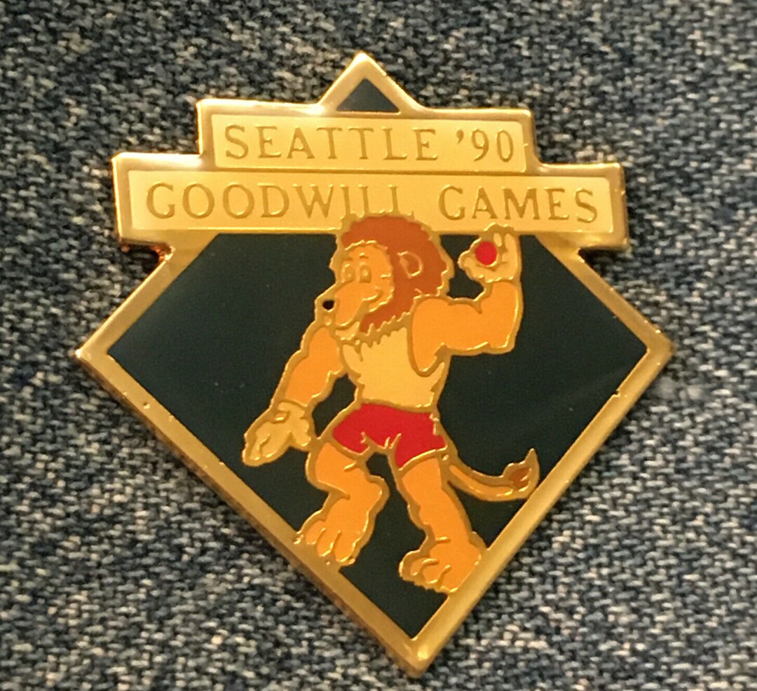 Handball Lapel Pin 1990 Goodwill Games in Seattle, USA Mascot Unitus ...