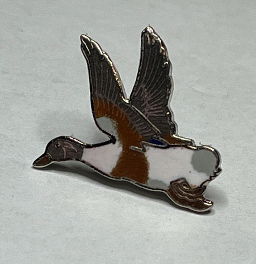 Flying Duck Pin ~ 90's Vintage With Extended Post and Jewelers Clasp - Etsy