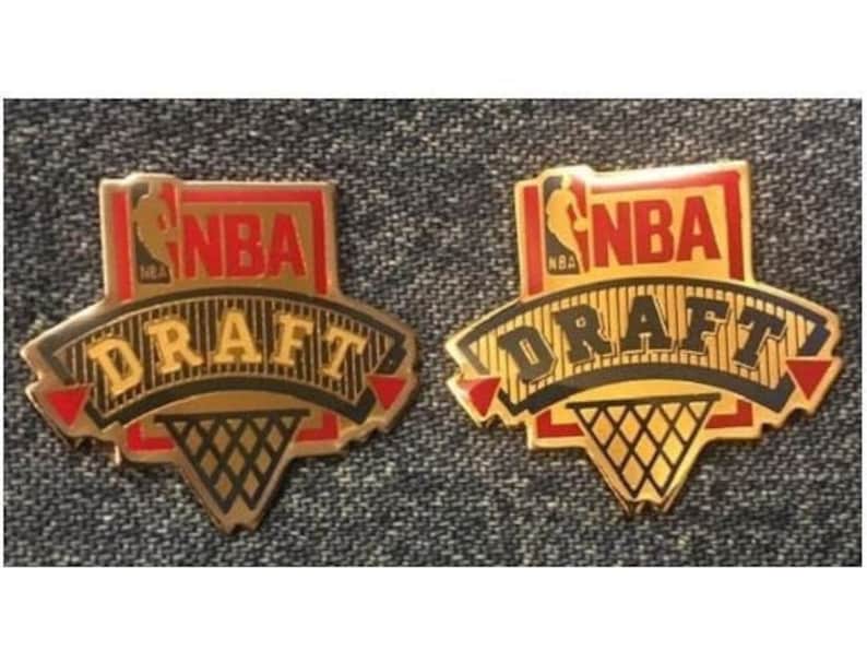 NBA Draft Lapel Pin ~ Set of 2 ~ Silver & Goldtone Backs ~ National ...
