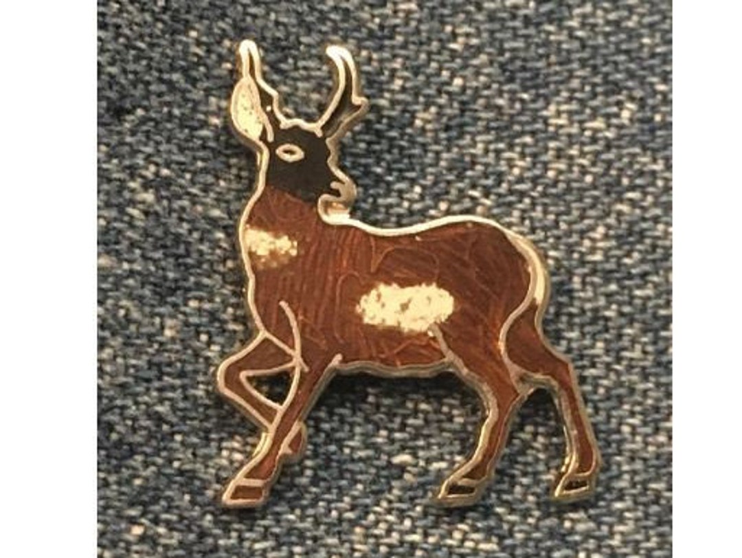 Pronghorn Antelope Pin ~ 90's Vintage With Extended Post and Jewelers ...