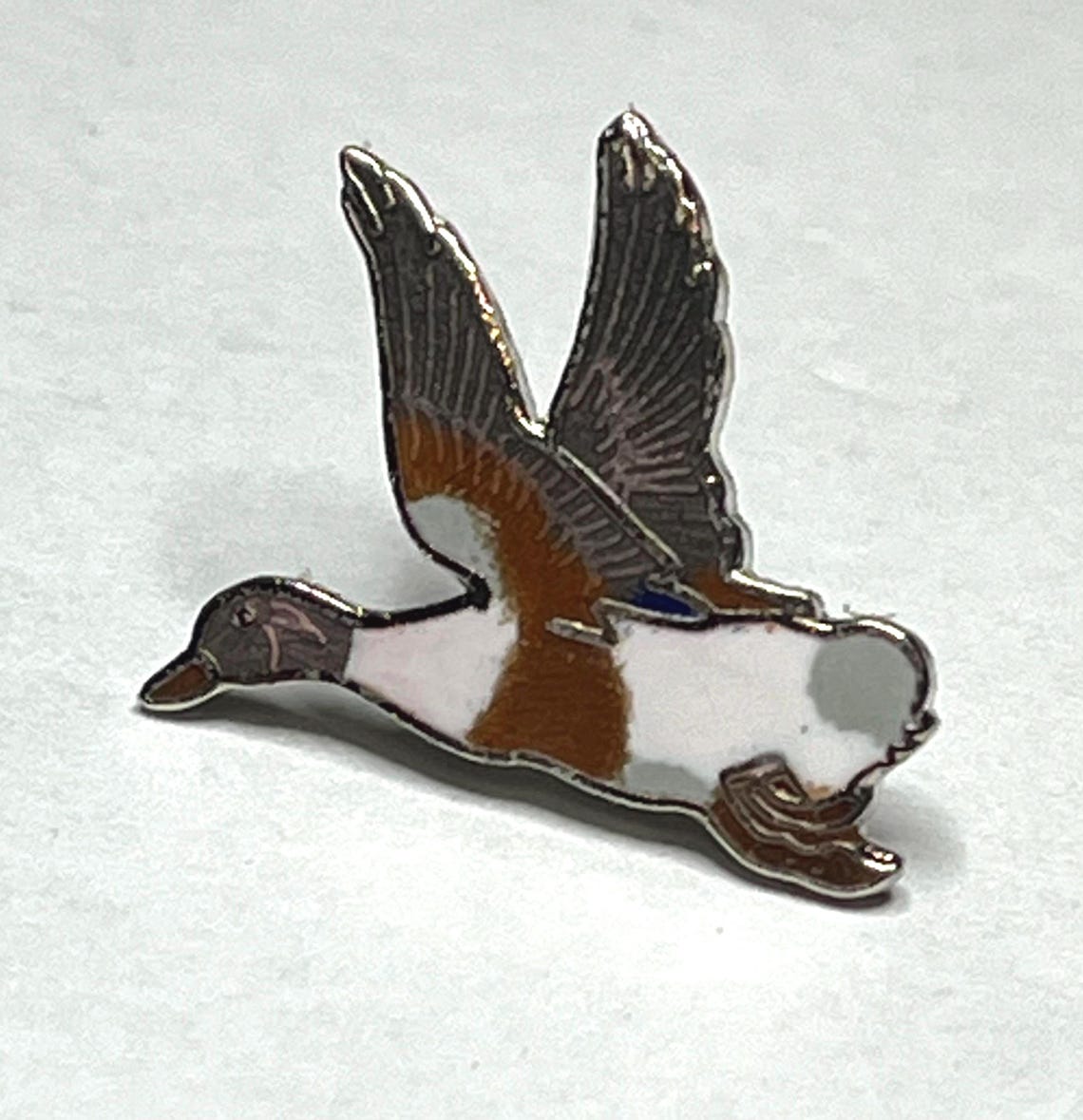 Flying Duck Pin ~ 90's Vintage With Extended Post and Jewelers Clasp ...