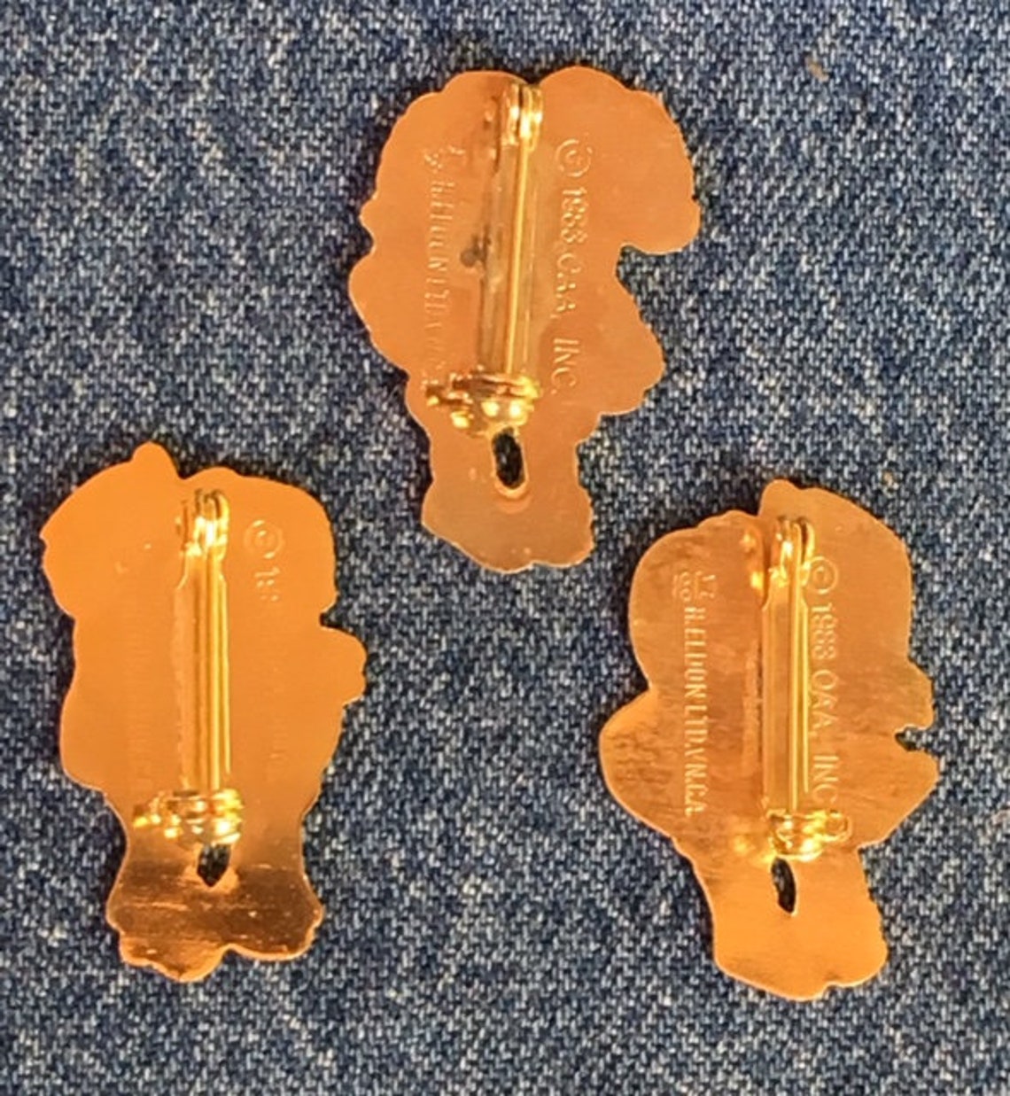 Cabbage Patch Doll Brooch Pin Set of 3 © 1983 OAA Inc. | Etsy