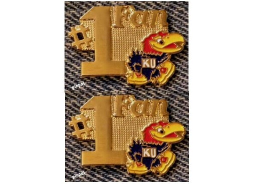 1987 Kansas Jayhawks #1 Fan Lapel Pin ~ Set of 2 ~ KU ~ NCAA College ...