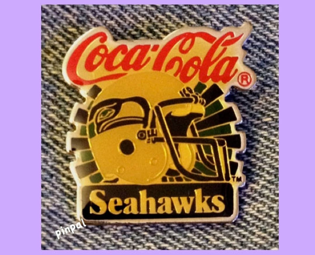 Seattle Seahawks Brooch Pin ~ NFL ~ Football ~ 80's Vintage ~ Coca Cola ...