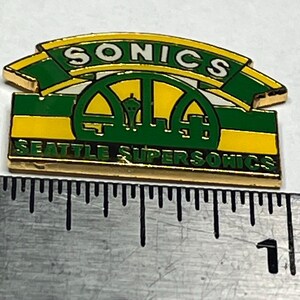 Seattle Supersonics Pin ~ Sonics ~ NBA ~ Yellow and Green Skyline ...