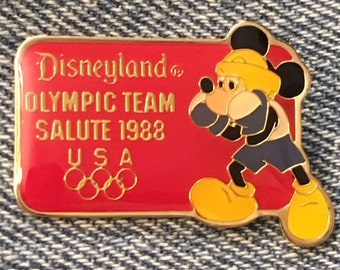 Disneyland Brooch Pin Olympic Team Salute 1988 Sleeping - Etsy