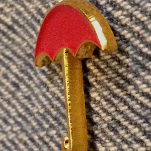 Umbrella Pin ~ Red With Gold Tone~ 90's Vintage - Etsy