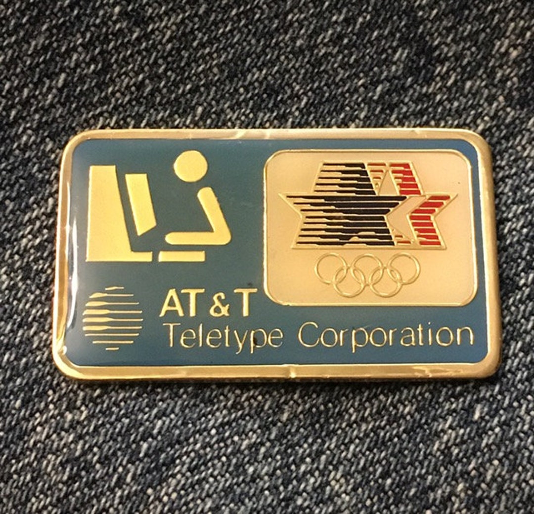 1984 AT&T Teletype Pin ~ Sponsor Logo ~ Los Angeles ~ Stars in Motion - Etsy