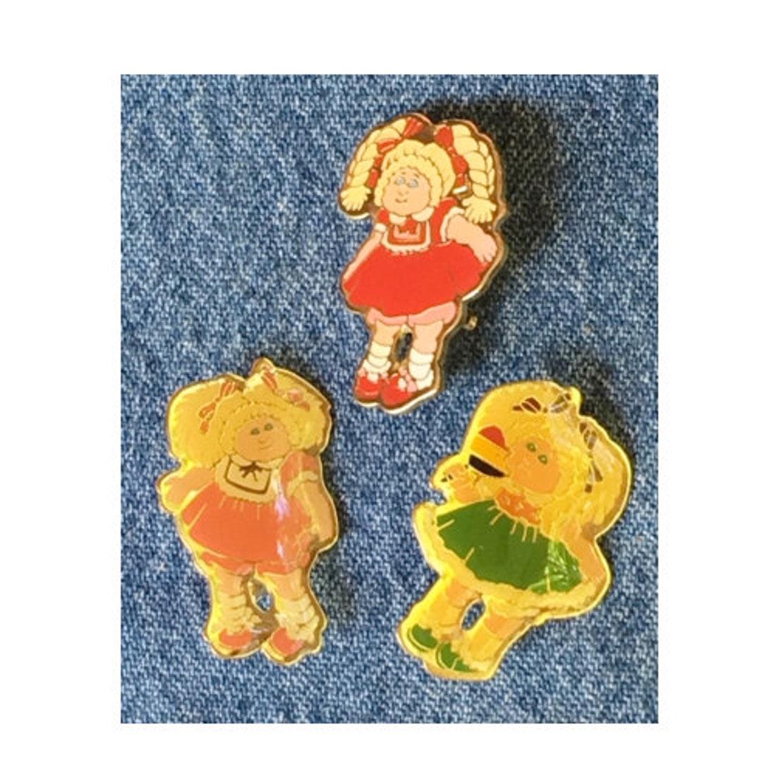 Cabbage Patch Doll Brooch Pin ~ Set of 3 ~ © 1983 OAA Inc. ~ Red ...