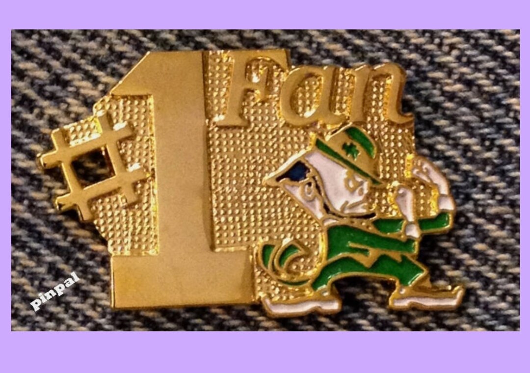 1987 Notre Dame #1 Fan Lapel Pin ~ the Leprechaun ~ Fighting Irish ~ ND ...