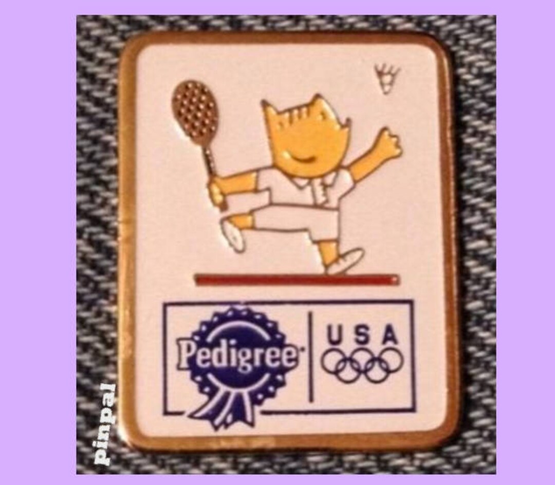 Badminton Olympic Pin ~ 1992 Barcelona ~ Mascot ~ Cobi ~ Sponsor ...