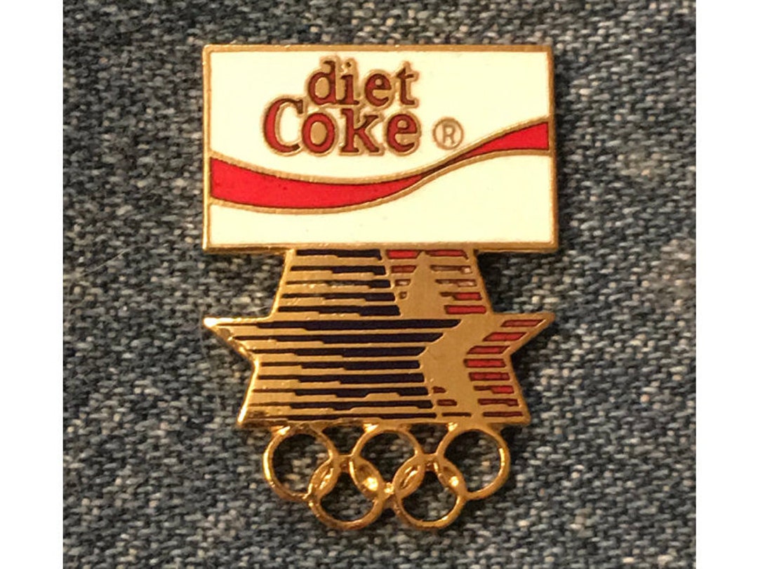 Diet Coke Pin ~ 1984 Olympics at Los Angeles With Stars in Motion Logo ...