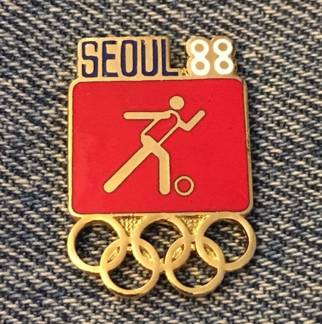 Soccer Olympic Pin ~ 1988 Seoul ~ Pictogram ~ Cloisonne by Hoho NYC - Etsy