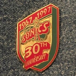 Seattle Supersonics Pin ~ Sonics ~ 30 Year Anniversary ~ 1967-1997 ...