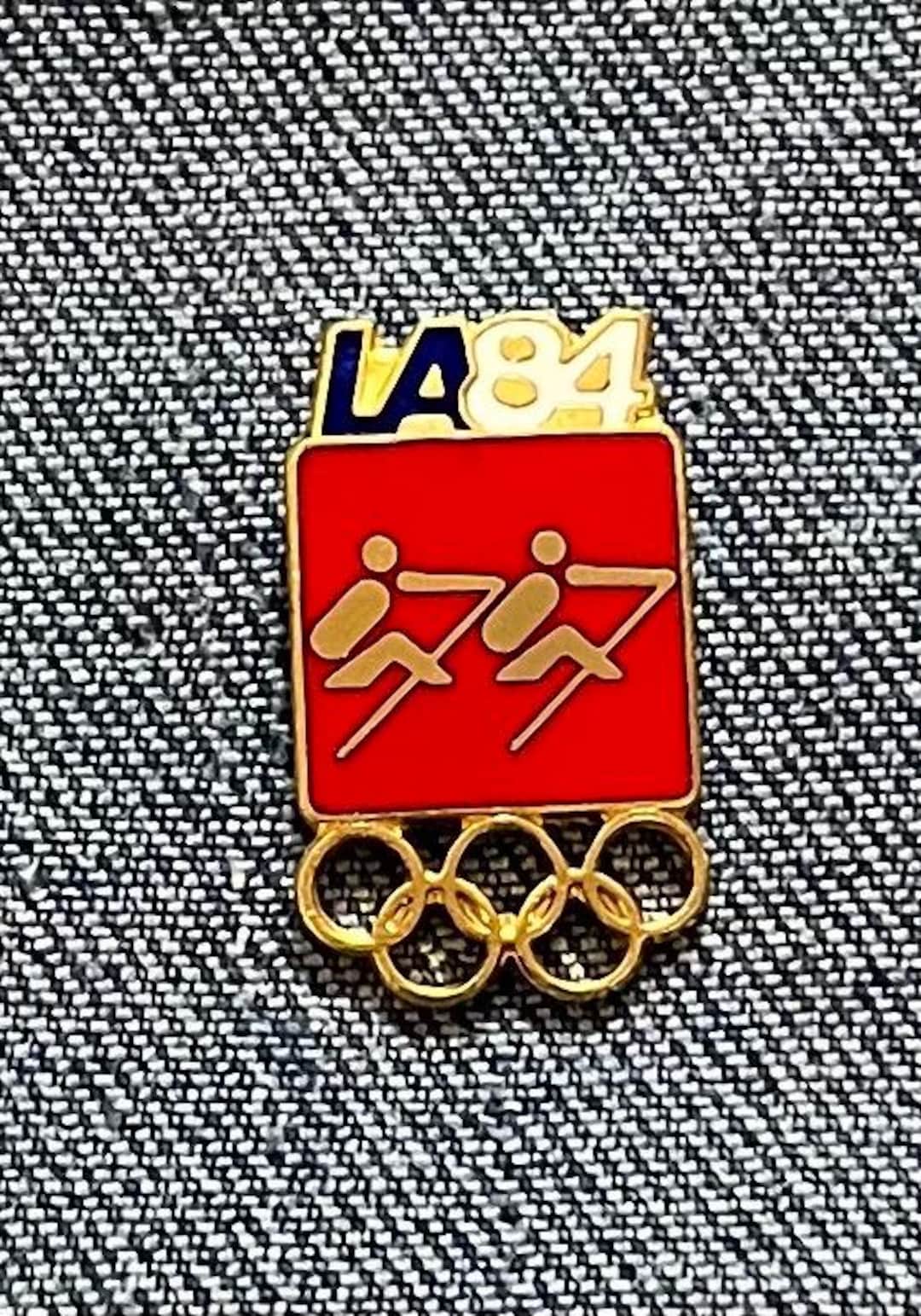 Rowing Pin ~ Vintage 1984 Olympics ~ LA ~ Los Angeles ~ Red ~ Pictogram ...