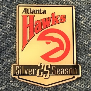 1992 Atlanta Hawks Pin ~ Silver 25 Season ~ NBA ~ Basketball ~ Official ...