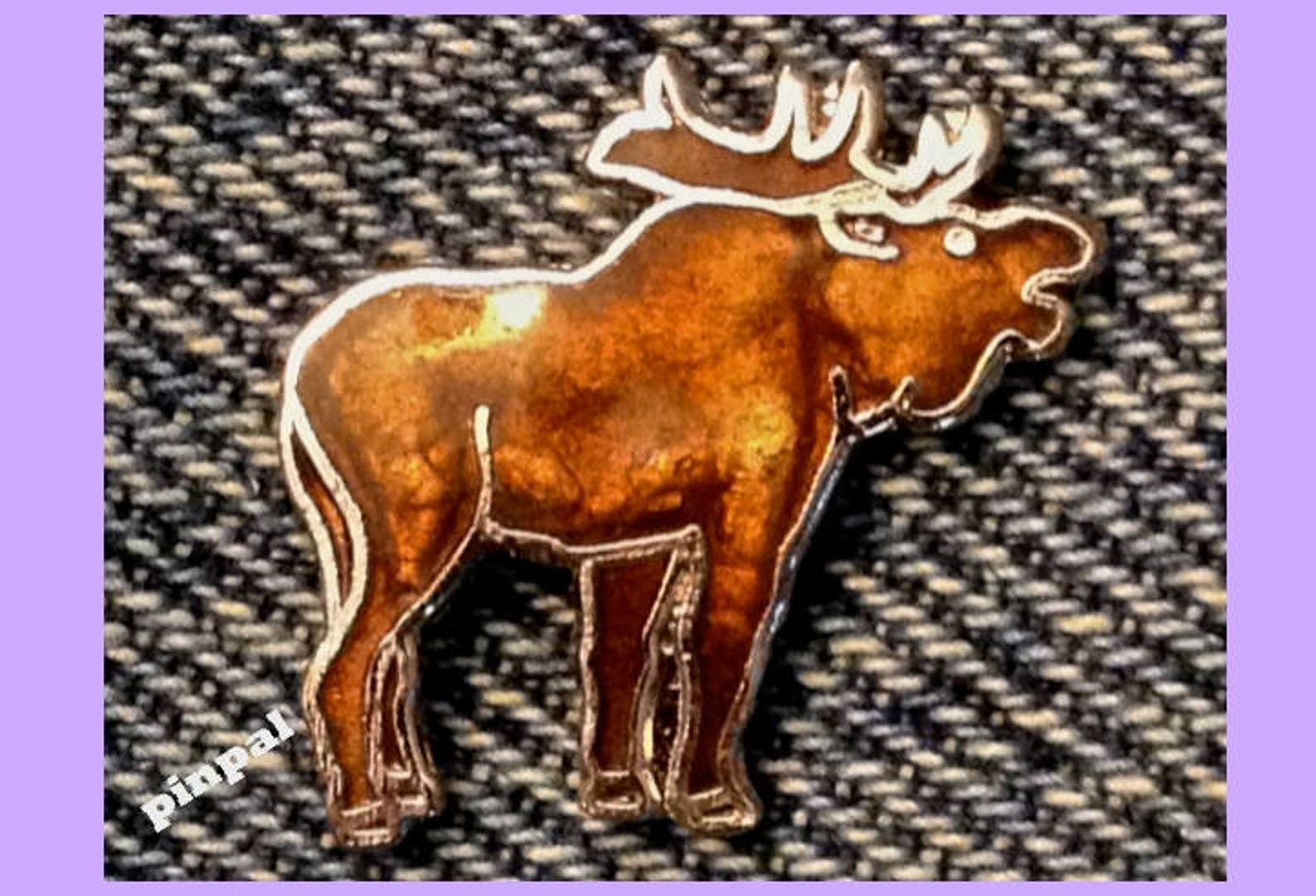 Moose Pin ~ 90's Vintage With Extended Post and Jewelers Clasp - Etsy