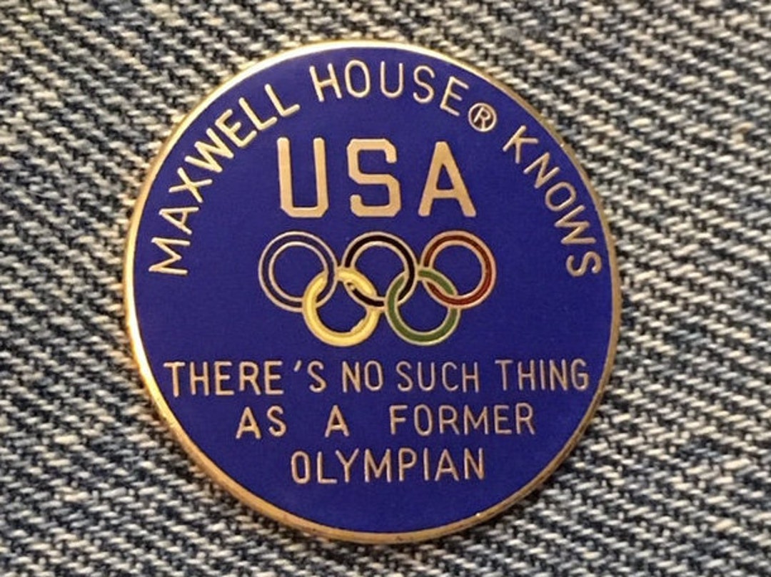 Maxwell House Olympic Sponsor Pin ~ USA Team ~ 5 Rings ~ Undated ...