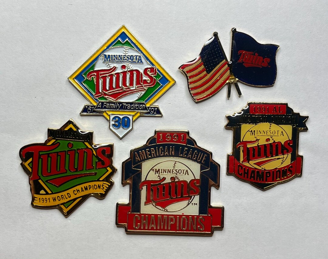 Minnesota Twins Lapel 1991 Vintage Pins ~ Set of 5 ~ MLB ~ Champions ...